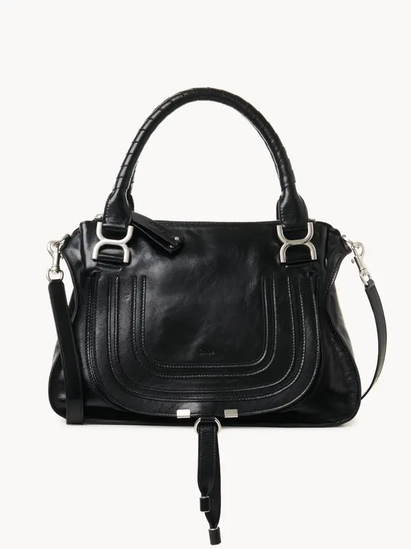 Chloé Marcie Bag In Shiny Leather - Black