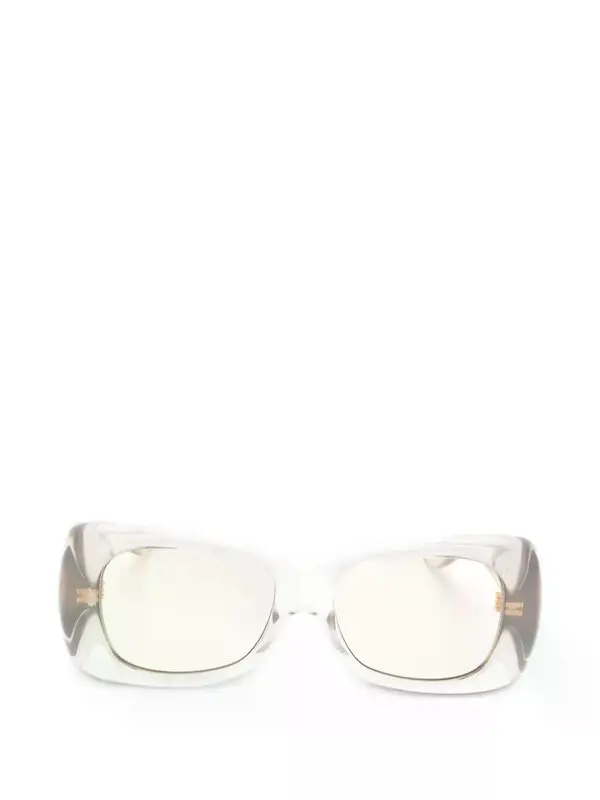 Saint Laurent Howl Rectangle-frame Sunglasses - Neutrals