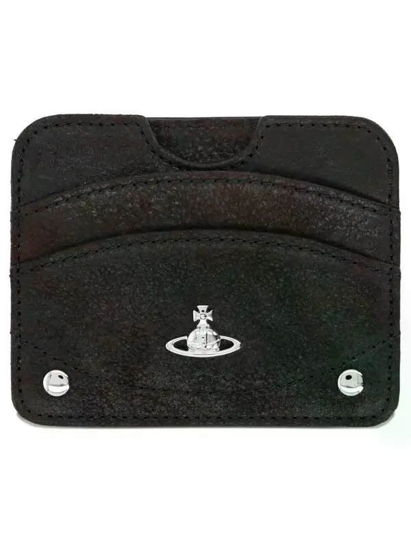 VIVIENNE WESTWOOD Half Moon Orb-plaque Leather Card Holder