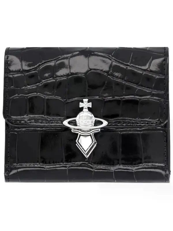VIVIENNE WESTWOOD Orb Croc-effect Leather Wallet