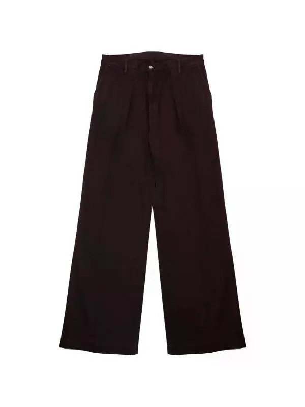 NINE:INTHE:MORNING Pleated Wide-leg Trousers - Brown