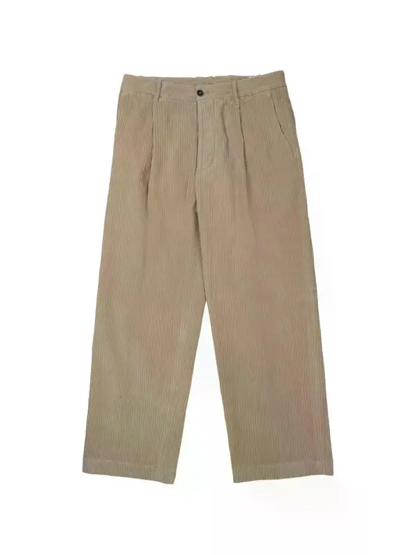 NINE:INTHE:MORNING Pleated Corduroy Trousers - Neutrals