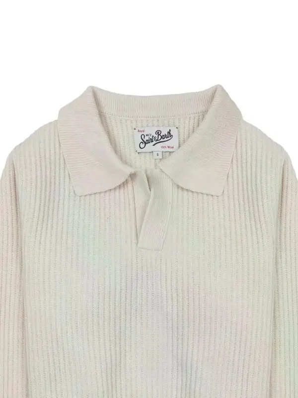 MC2 SAINT BARTH Ribbed-knit Polo-collar Sweatshirt