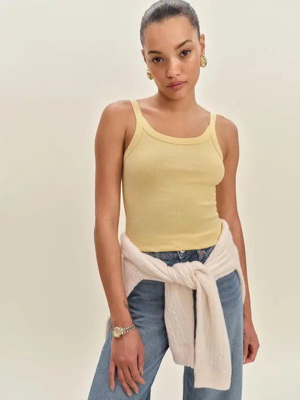 REFORMATION Calie Tank Top - Yellow