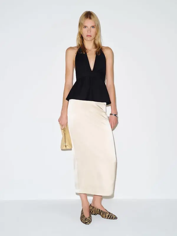 REFORMATION Naive Halter Top With Wrap Detail - Black