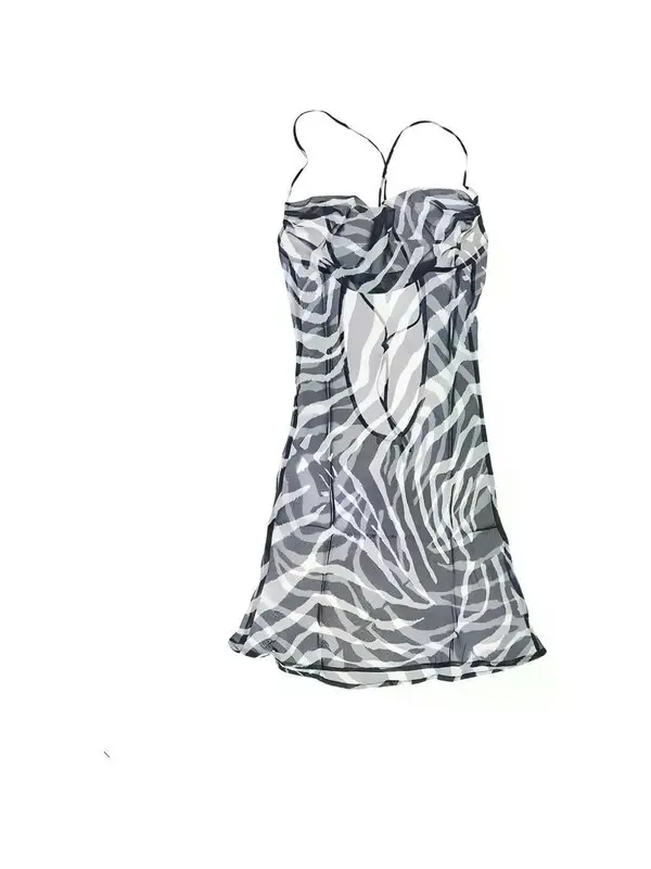 REINA OLGA Zebra Print Mini Dress - Blue