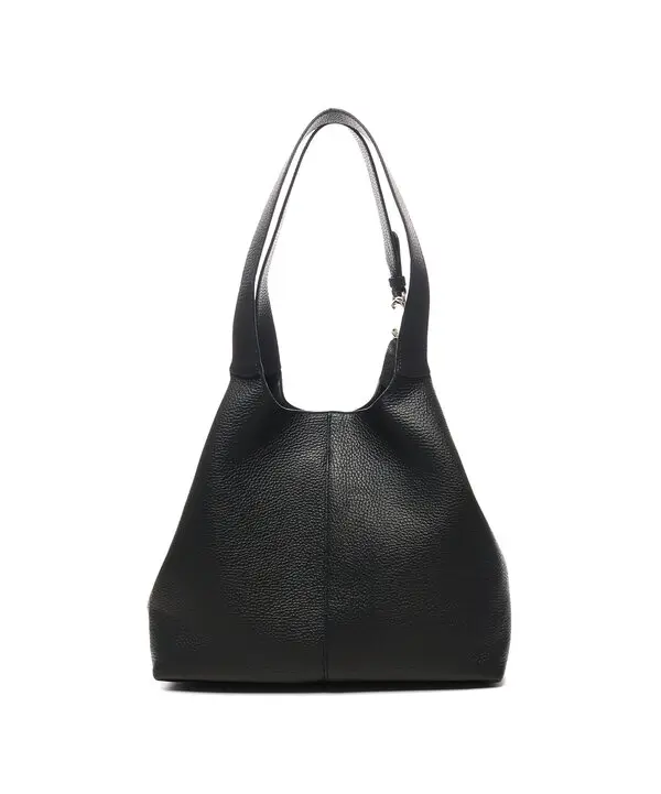 COCCINELLE C-easy Logo Plaque Shoulder Bag - Black