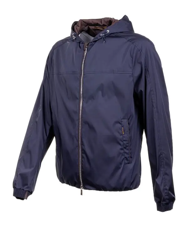 MOORER Hooded Long Sleeve Zip-up Jacket