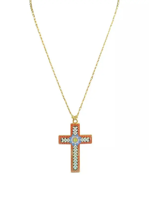 MADISON Enamel Cross Pendant Necklace - Gold
