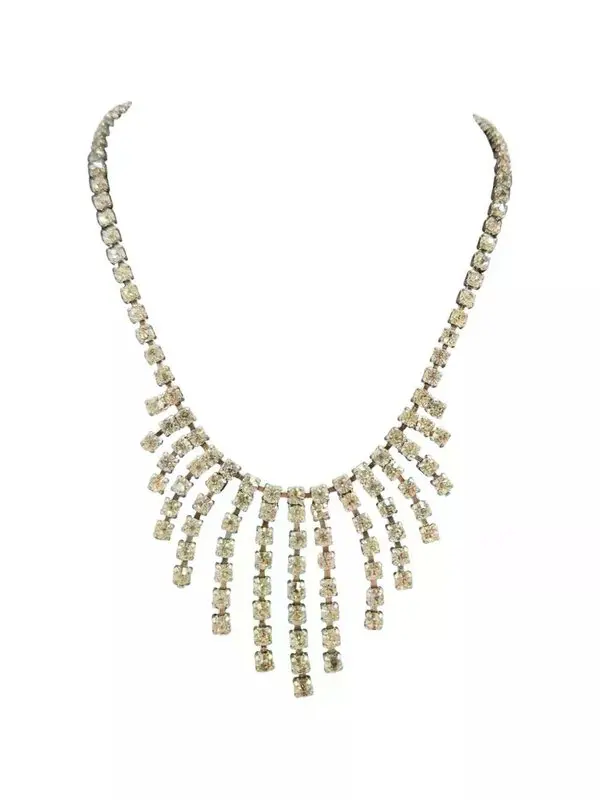 MADISON Rhinestone Embellished Fringe Necklace
