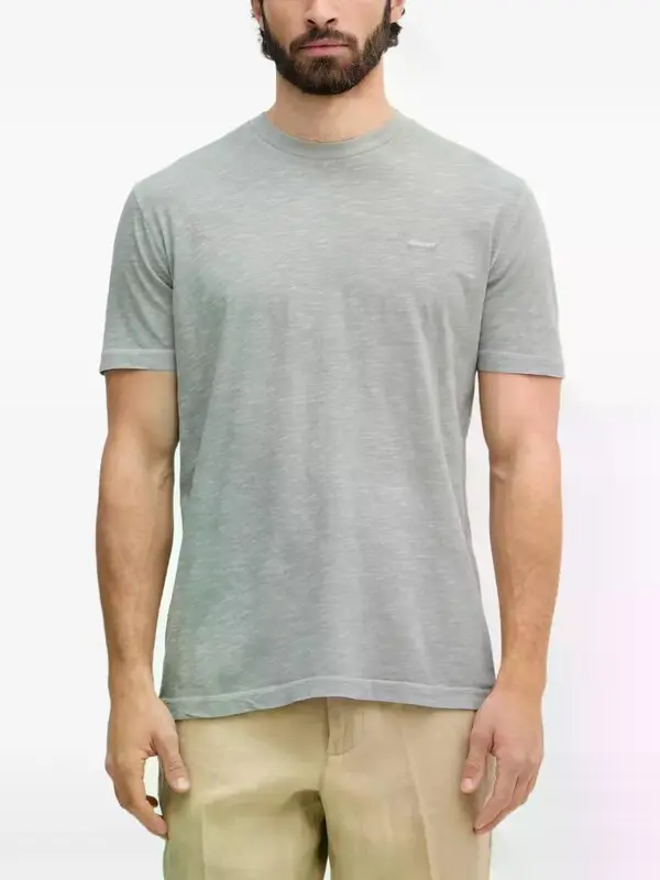 Gant Logo-embroidered Slub-texture T-shirt