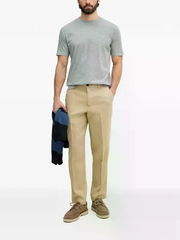 Gant Logo-embroidered Slub-texture T-shirt