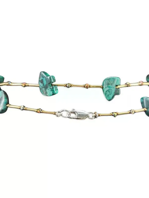 MADISON Malachite Bear Charm Necklace