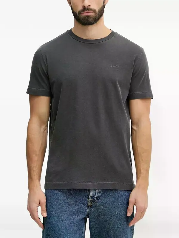 Gant Logo-embroidered T-shirt - Black