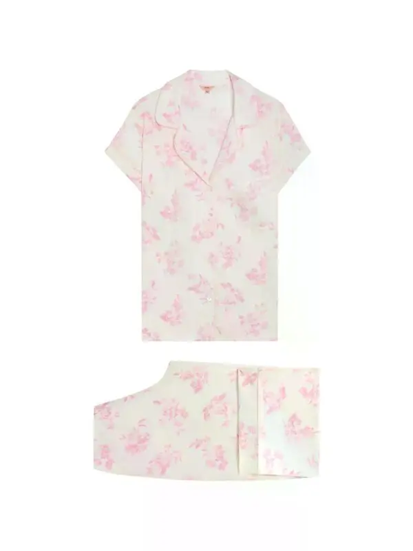 Eberjey Gisele Floral-print Piped Pajamas Set
