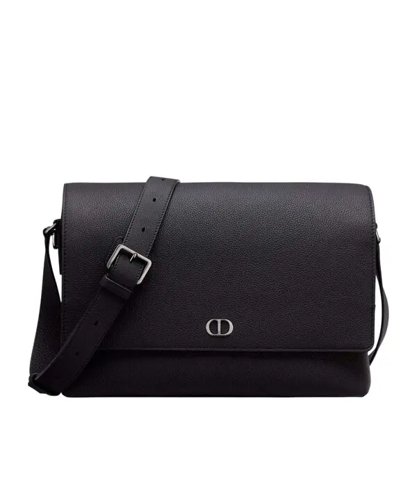 Dior Cd Icon Messenger Bag With Flap - Black