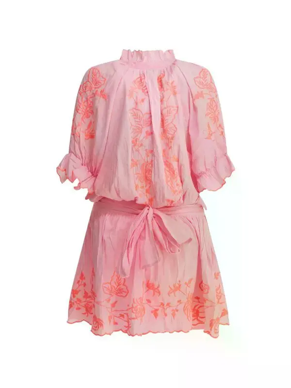 JULIET DUNN Butterfly Embroidered Mini Dress