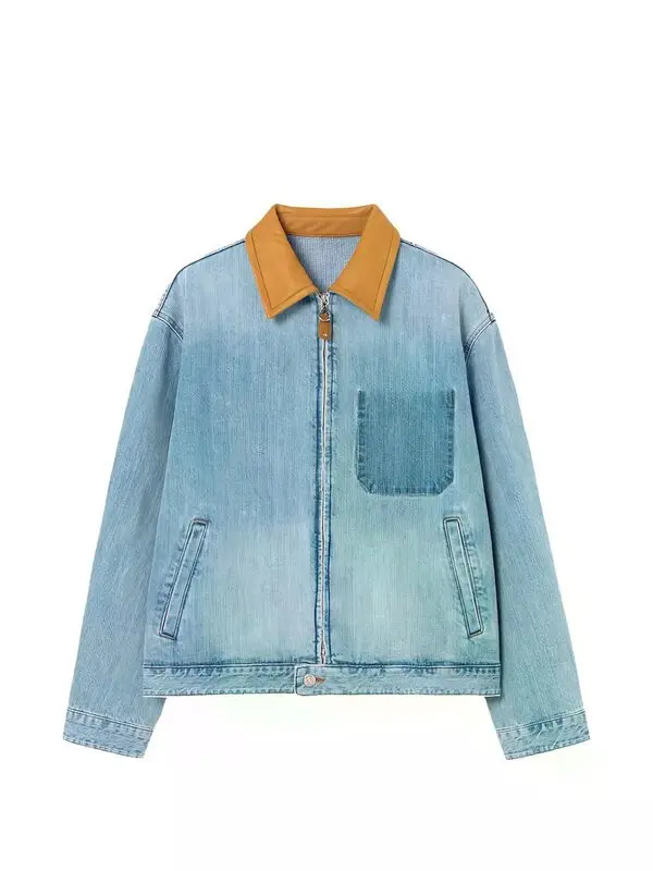 SOLID HOMME Zip-up Denim Jacket