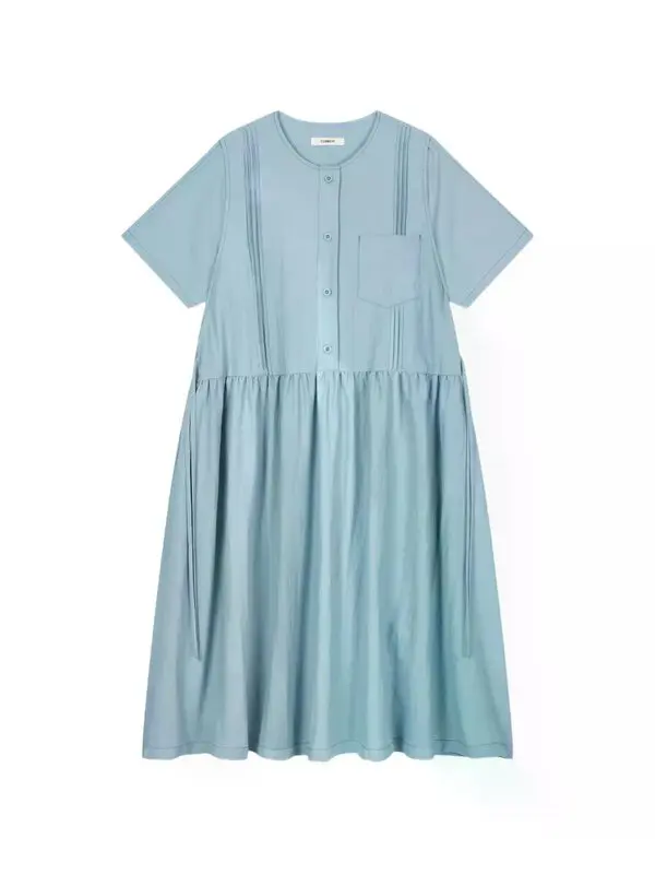 STUDIO TOMBOY Pintuck Detail Midi Dress - Blue