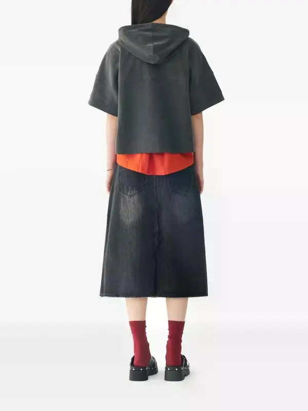 STUDIO TOMBOY Asymmetric Waistband Washed Mid Skirt