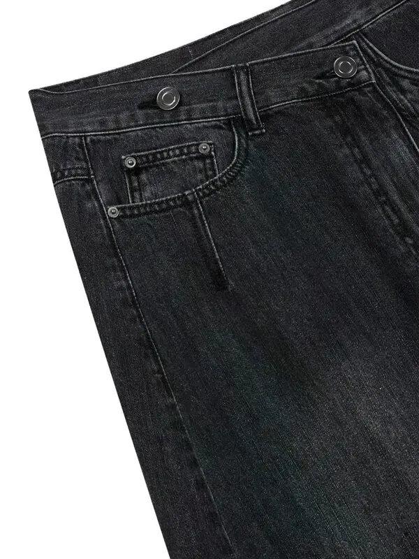 STUDIO TOMBOY Asymmetric Waistband Washed Mid Skirt