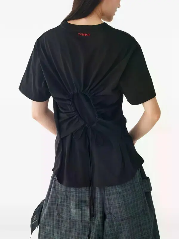 STUDIO TOMBOY Cut-out Drawstring T-shirt