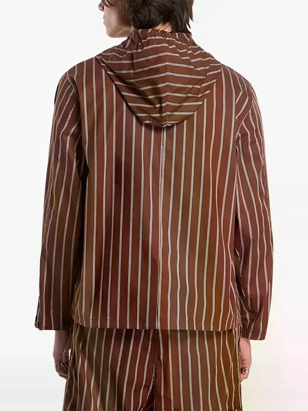 Études Studio Striped Hooded Shirt Jacket
