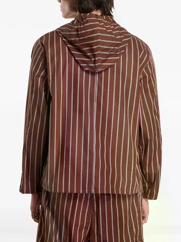 Études Studio Striped Hooded Shirt Jacket