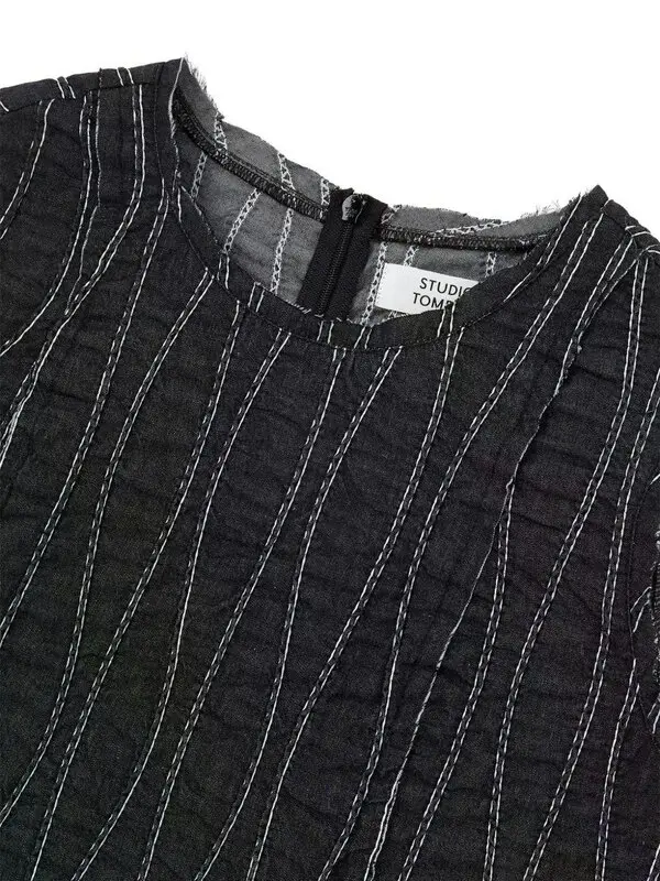 STUDIO TOMBOY Wave-stitch Frayed Top