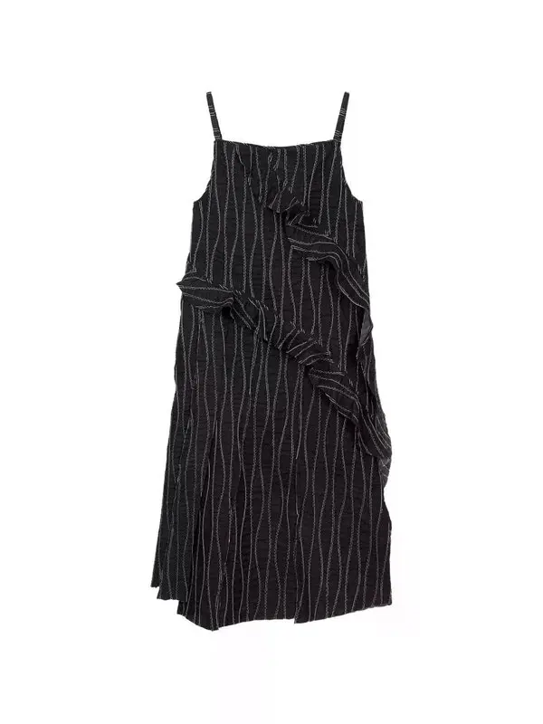 STUDIO TOMBOY Ruffled Wave-stitch Maxi Dress - Black