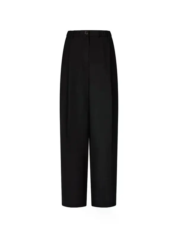 STUDIO TOMBOY Pleated Trousers With Elasticated Waist - Black