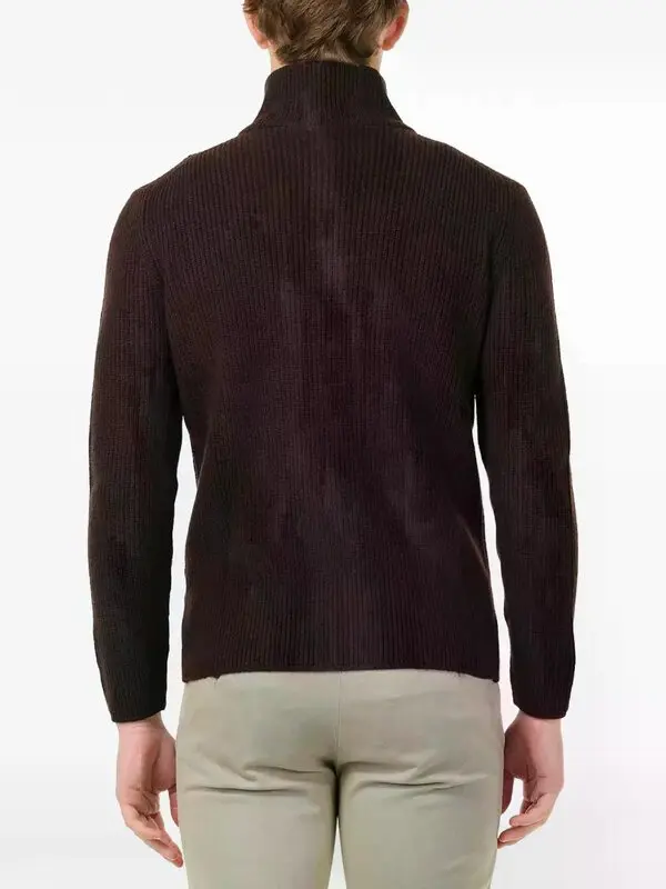 AL DUCA D’AOSTA 1902 Ribbed Knit High Neck Zip-up Sweater