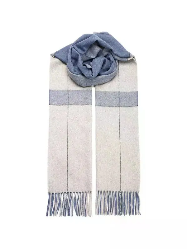 AL DUCA D’AOSTA 1902 Check-pattern Fringed-edge Scarf