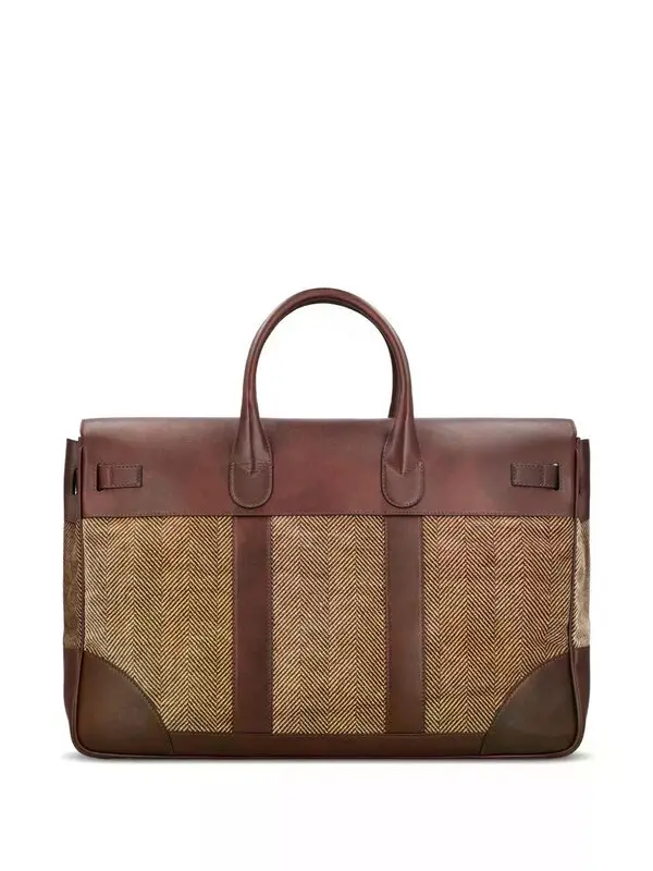 Brunello Cucinelli Herringbone Leather-trim Messenger Bag