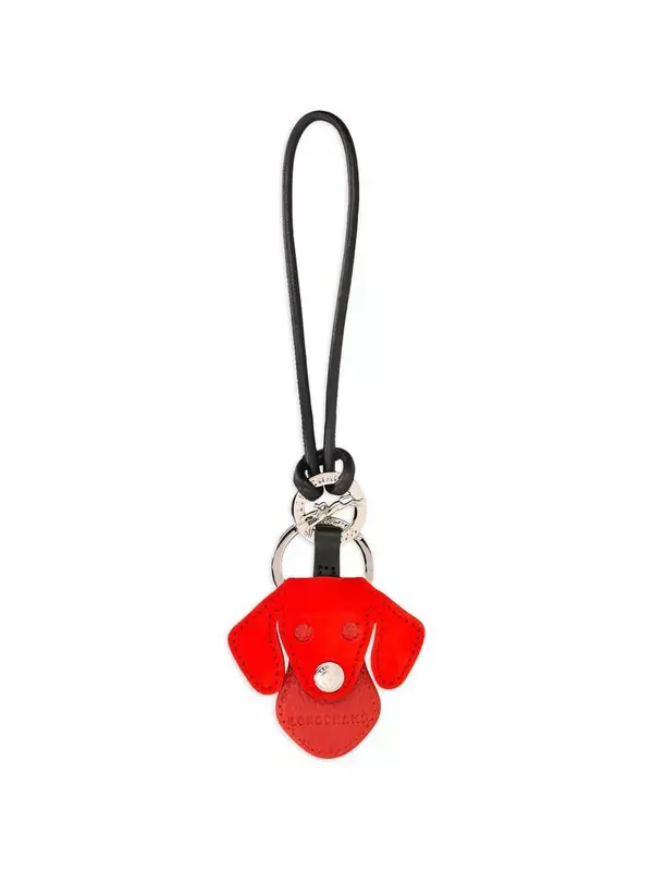 Longchamp Re-play Leather Dog Keyring