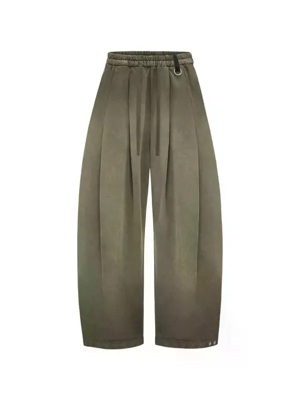 TEAM WANG DESIGN Taupe Washed Effect Pleated Track Pants - Brown