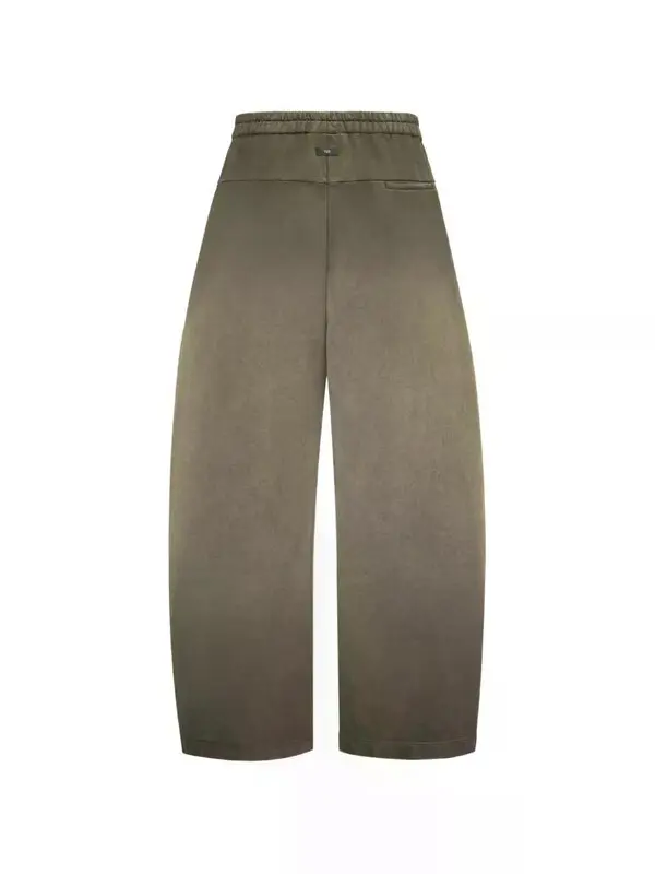 TEAM WANG DESIGN Taupe Washed Effect Pleated Track Pants