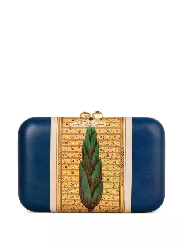 SILVIA FURMANOVICH Abalone Shell Marquetry Clutch - Blue