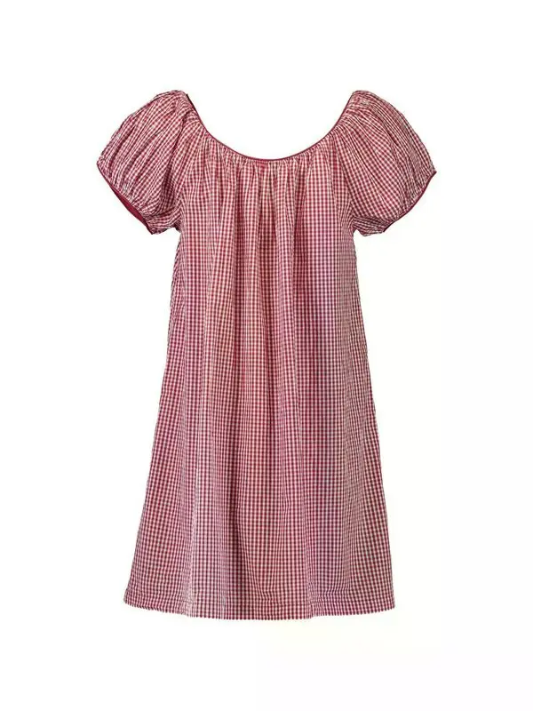 DÔEN Julia Gingham-print Mini Dress - Red