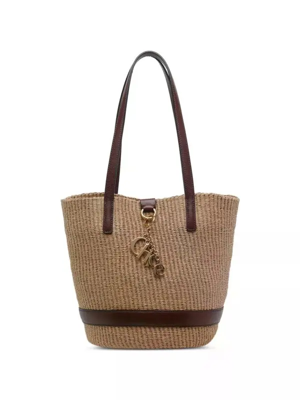 Chloé Logo Pendant Tote Bag - Neutrals