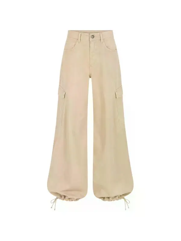 ICON DENIM LOS ANGELES Cargo Palazzo Pants With Drawstring Cuffs