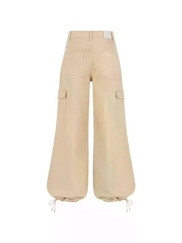ICON DENIM LOS ANGELES Cargo Palazzo Pants With Drawstring Cuffs