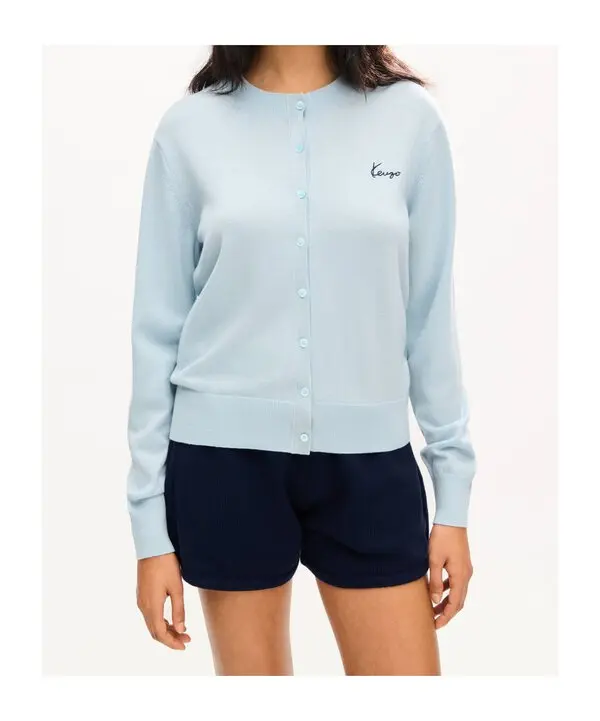 Kenzo Embroidered Merino Wool Cardigan