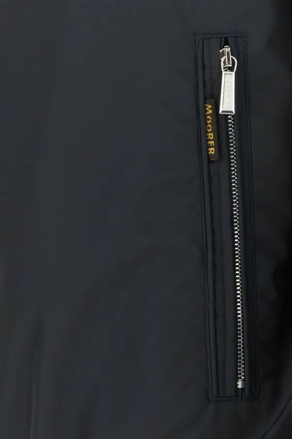 MOORER Zipped Bomber Jacket - Dark Blue