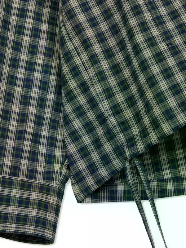 STUDIO TOMBOY Checkered Gathered-back Shirt