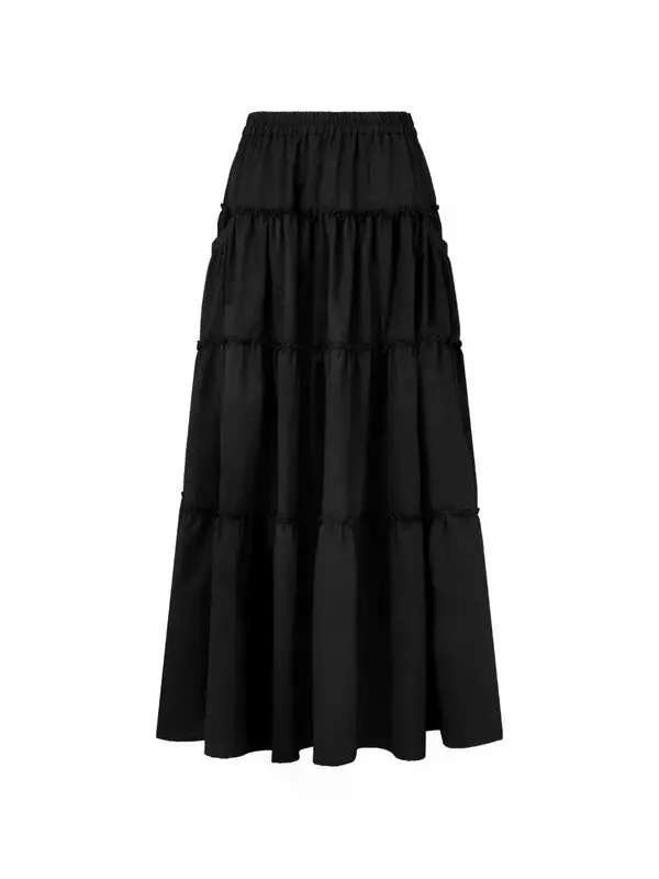 STUDIO TOMBOY Tiered Ruffled A-line Maxi Skirt