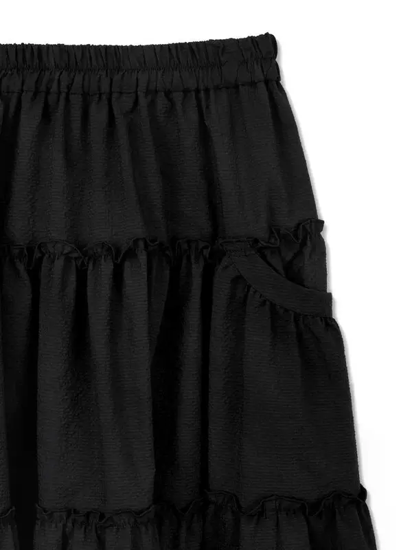 STUDIO TOMBOY Tiered Ruffled A-line Maxi Skirt
