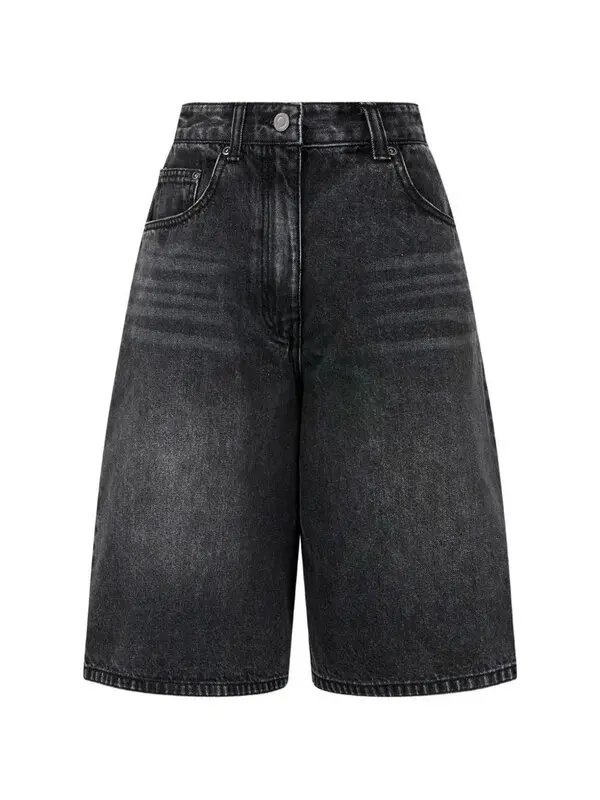 STUDIO TOMBOY Faded Effect Knee-length Denim Shorts
