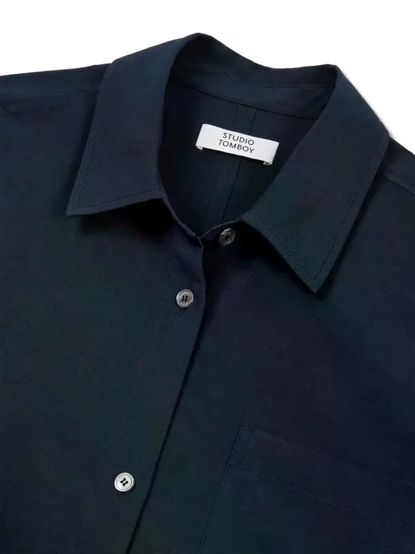 STUDIO TOMBOY Dark Navy Balloon Sleeve Shirt