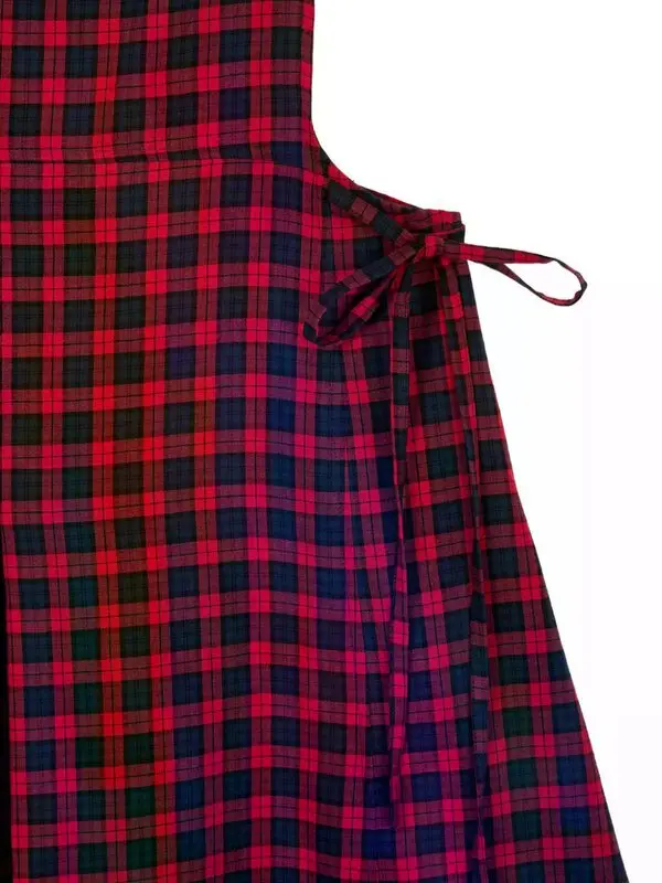 STUDIO TOMBOY Checkered Tie-fastening A-line Midi Dress